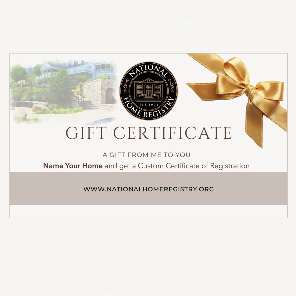 Gift Certificate - National Home Registry